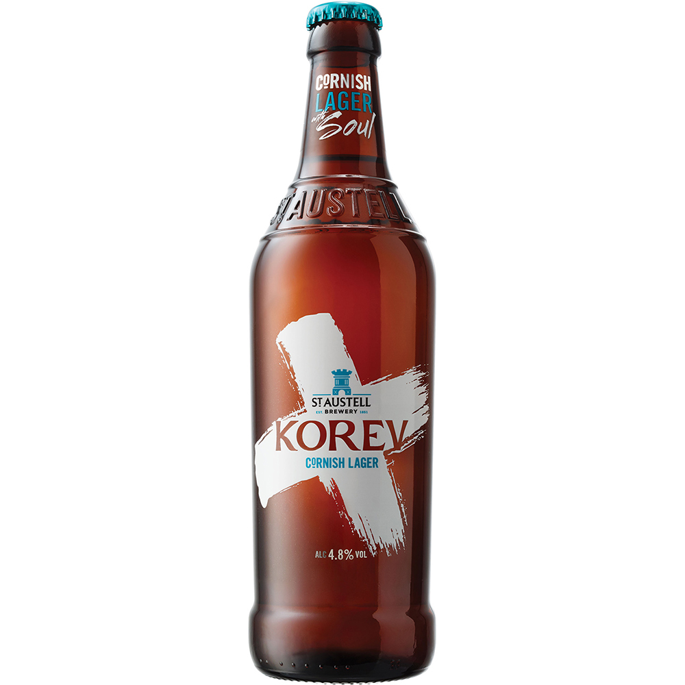 Cornish Lager: Buy a Pack of 12 Korev Bottles, from St Austell Brewery