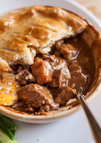 Cornish Steak and Mena Dhu Stout Pie