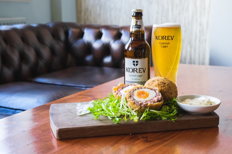 Hog's Pudding Scotch Egg with Tribute Ale Mustard