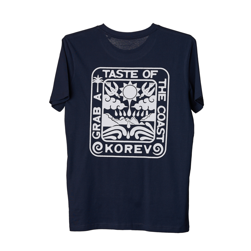 'Open Horizons' korev t-shirt in navy